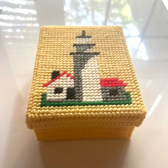 Storage & Organization | Handmade Plastic Canvas Lighthouse Box 55 X 4x ...